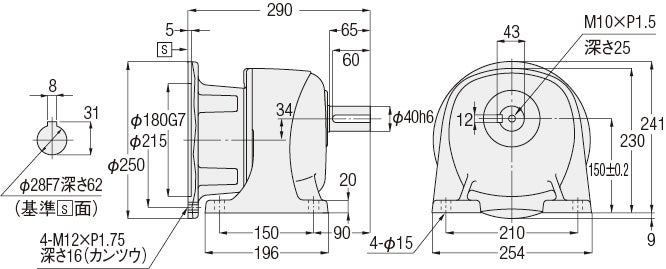 S型減速機 2.2kW相当 平行軸 脚取付 - 株式会社ニッセイ